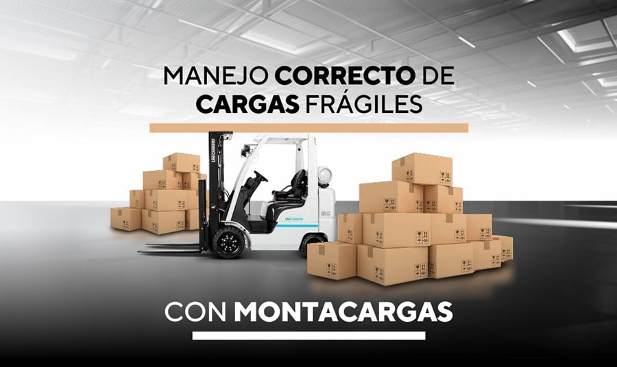 ¿Cómo mover cargas frágiles con montacargas?